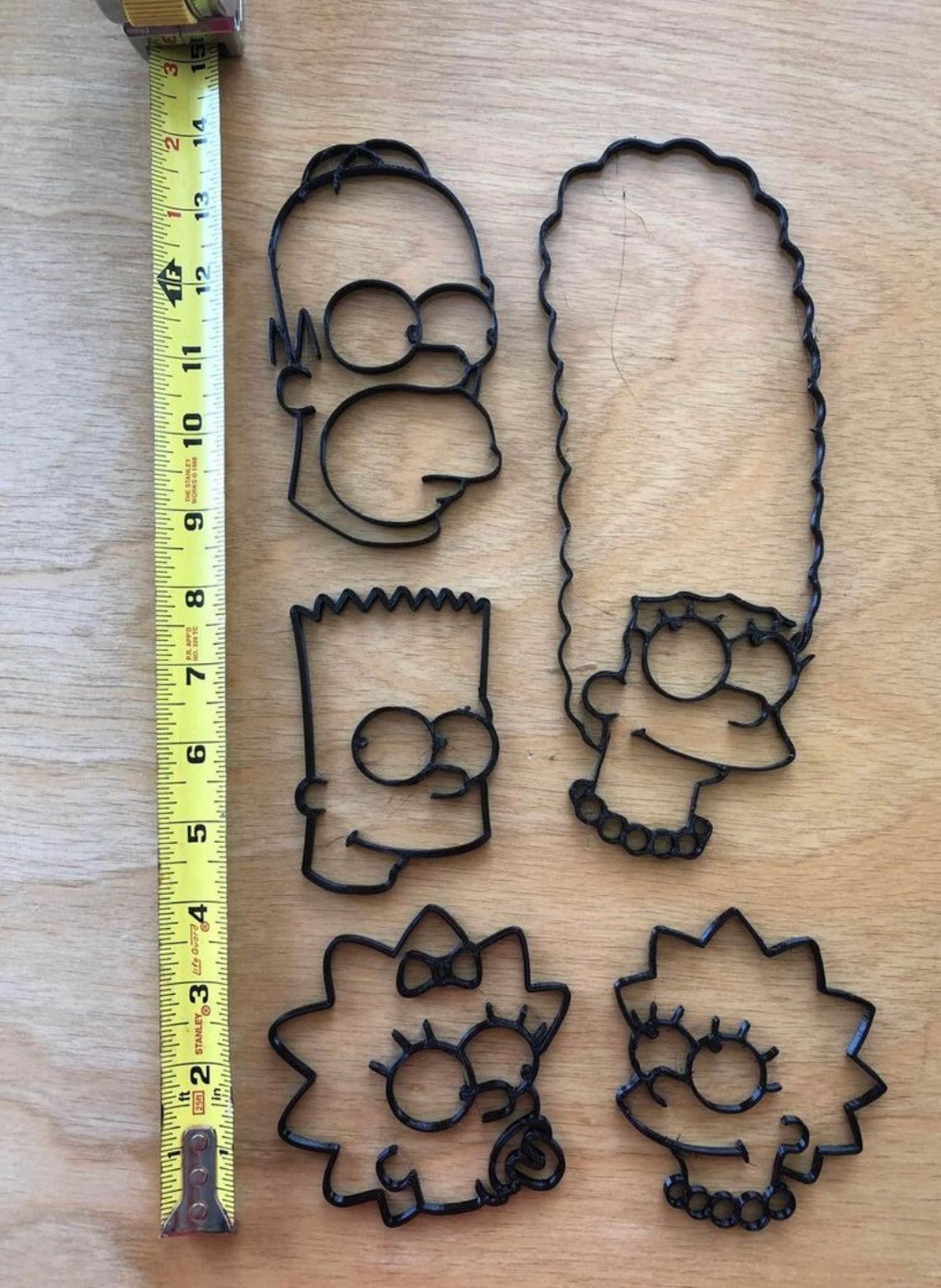 3D Printed PLA Plastic Simpsons Family Cartoon Shapes. 3/8” Thick Homer ...