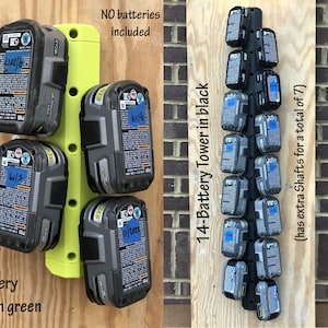 Battery Storage Tower for Ryobi 18v One+ Batteries | Mounts to Wall ...