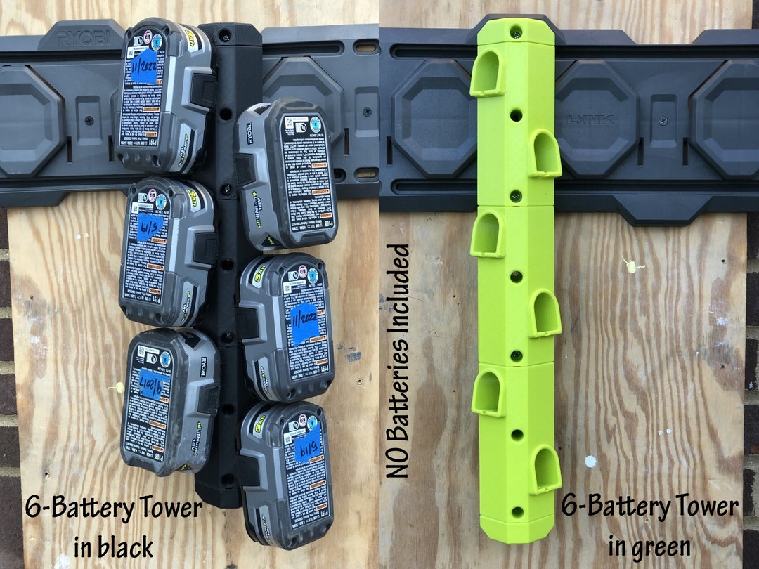 Battery Storage Tower for Ryobi 18v One+ Batteries | Mounts to Ryobi ...
