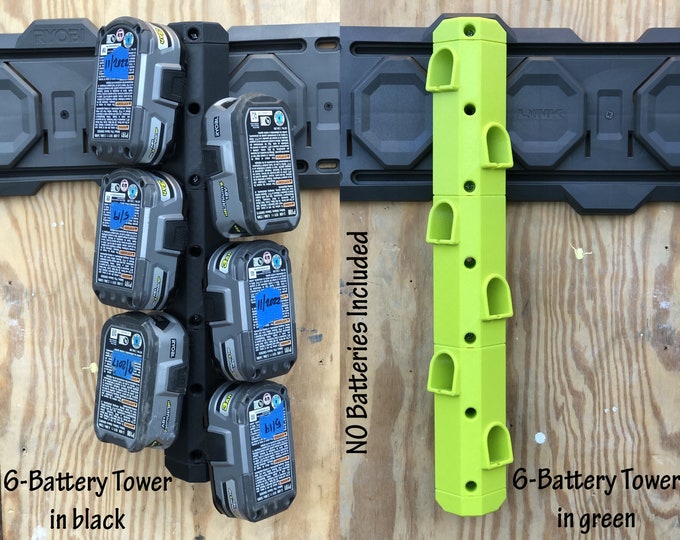 Battery Storage Tower for Ryobi 18v One Batteries Mounts to Ryobi Link ...