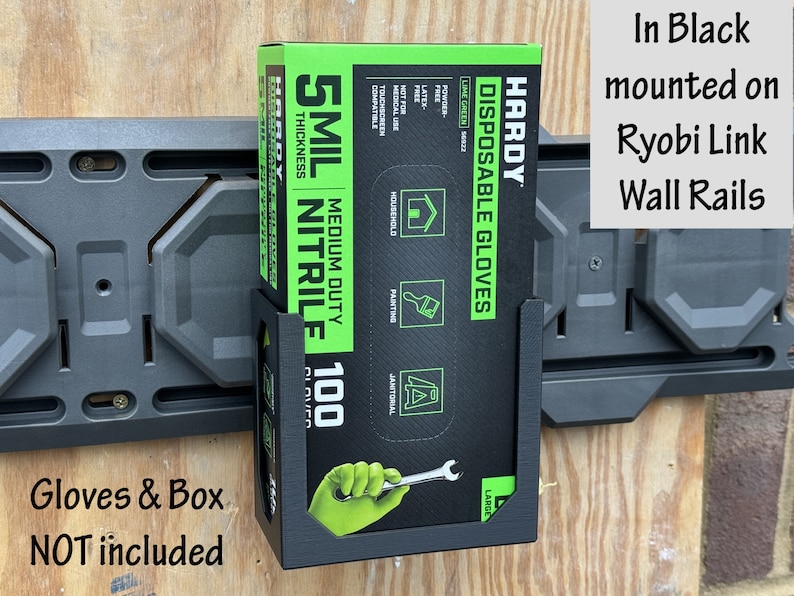 Holder for Box of Nitrile Gloves | Mounts to Wall, Pegboard, or Ryobi ...