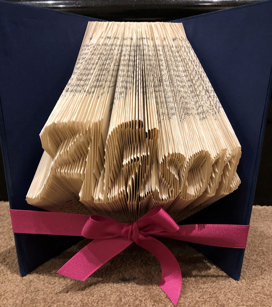 Custom Folded Book Gift With Name, Birthday, Wedding Date, Teacher ...