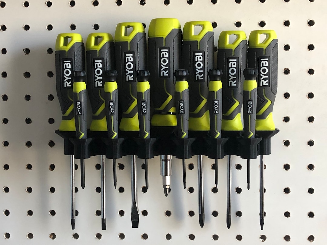 13-piece Screwdriver Holder for Wall, Pegboard, or Ryobi Link Wall ...