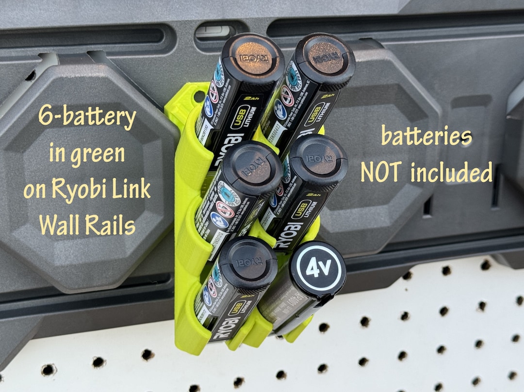 6 or 12 Battery Holder for Ryobi USB Lithium or TEK4 4v Batteries ...