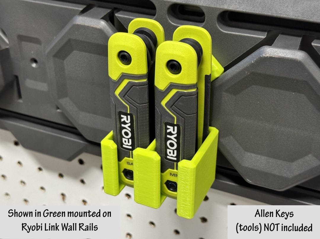 Holder for 2 Ryobi Allen Keys That Mounts to Wall, Link Rails, or ...
