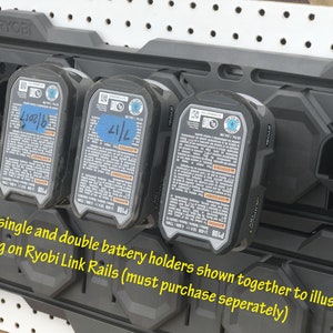 Double Ryobi 18v One+ Battery Holder for Wall, Pegboard, or Ryobi Link ...