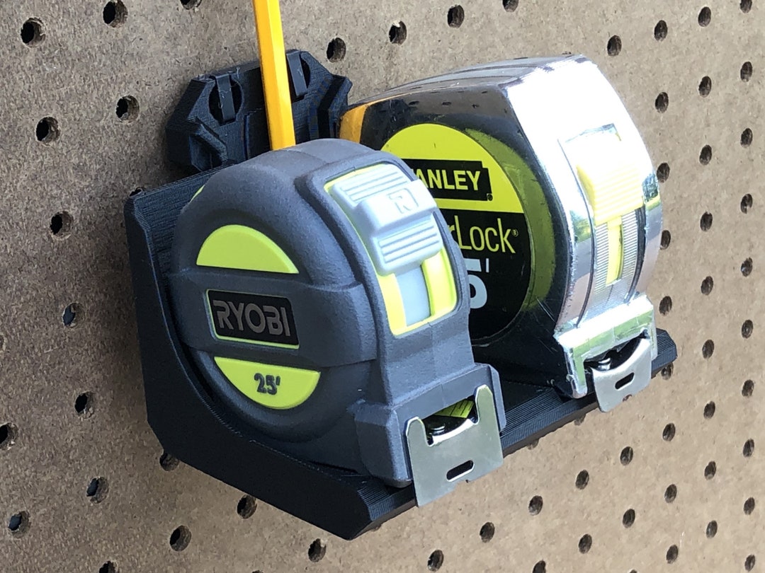 Double Tape Measure Holder for Wall, Pegboard, or Ryobi Link Wall Rails ...