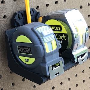 Double Tape Measure Holder for Wall, Pegboard, or Ryobi Link Wall Rails ...