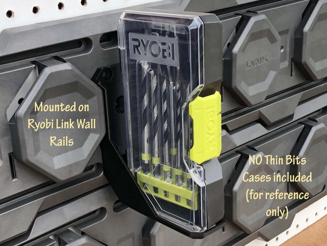 Thin Ryobi Bits Case Holder for Wall, Pegboard, or Ryobi Link Wall ...