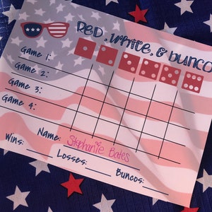 4th of July Bunco Score Card (digital File) - Etsy
