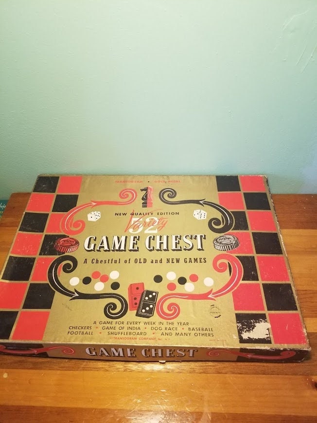 Vintage Game Chest 1954 Vintage Game Board Set 52 Games in - Etsy