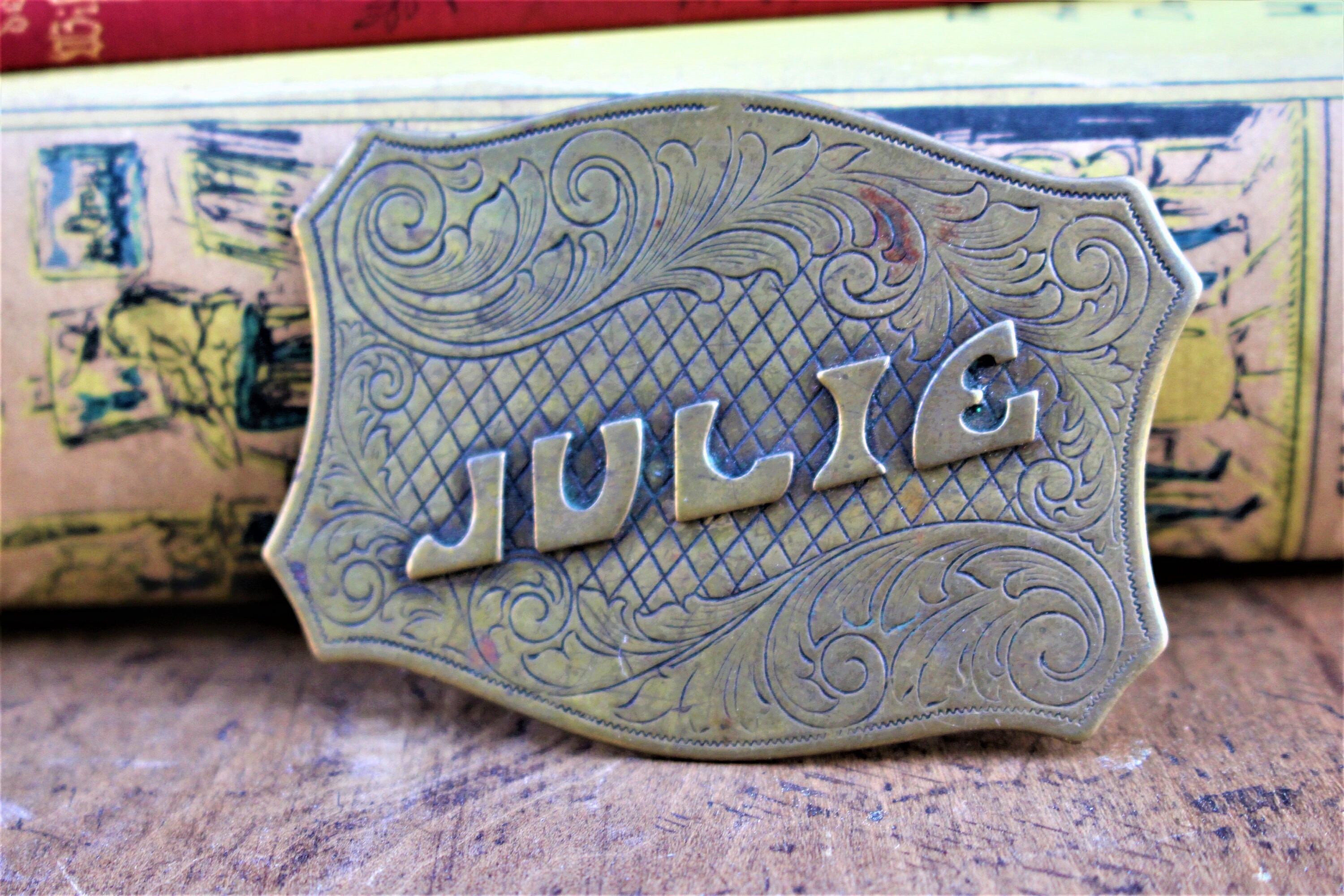 Julie Brass Belt Buckle Gift for Julie First Name Julie - Etsy Singapore