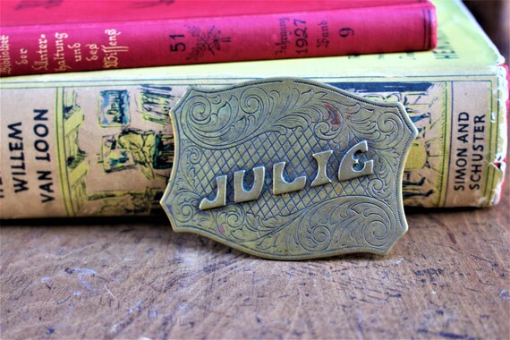 Julie Brass Belt Buckle Gift for Julie First Name Julie | Etsy Singapore