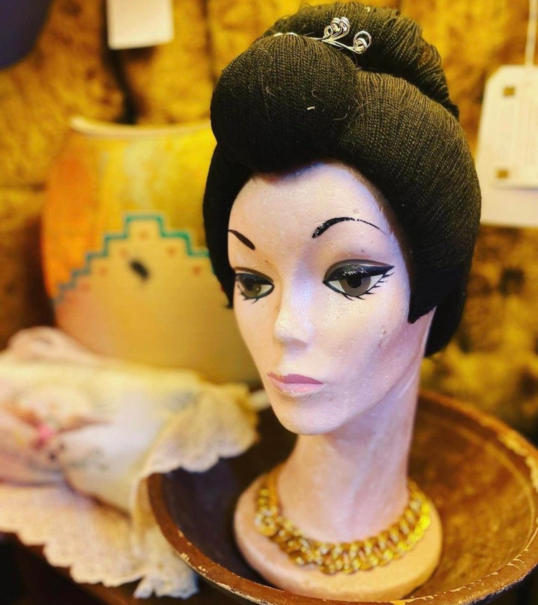 HTF, RARE Vintage Japanese Katsura Bridal Wig + Real Hair + Geisha ...