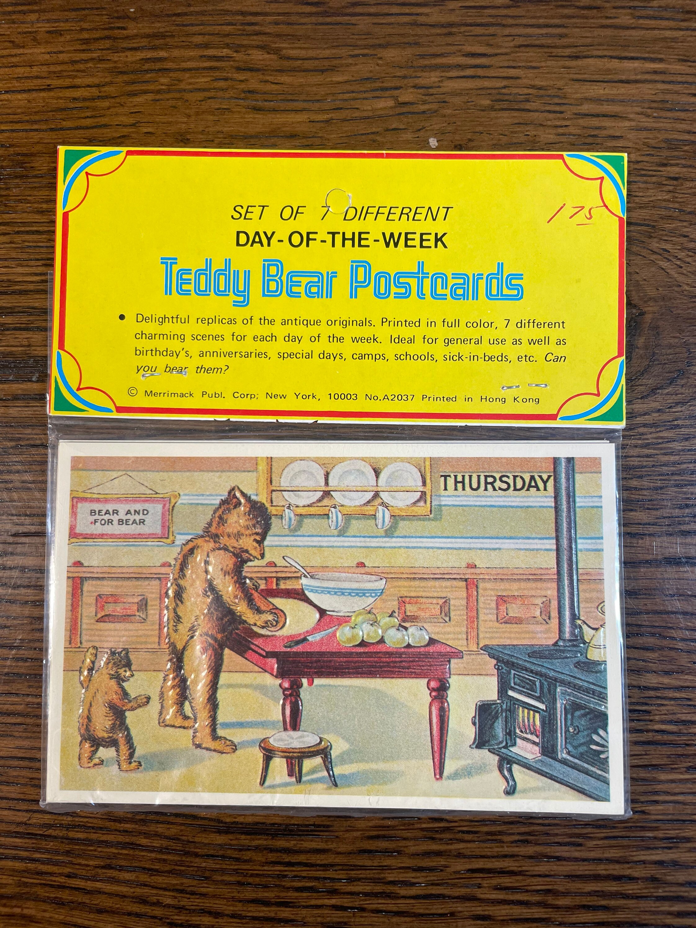 Vintage 7 Days of the Week Teddy Bear Postcards NOS + Replicas ...