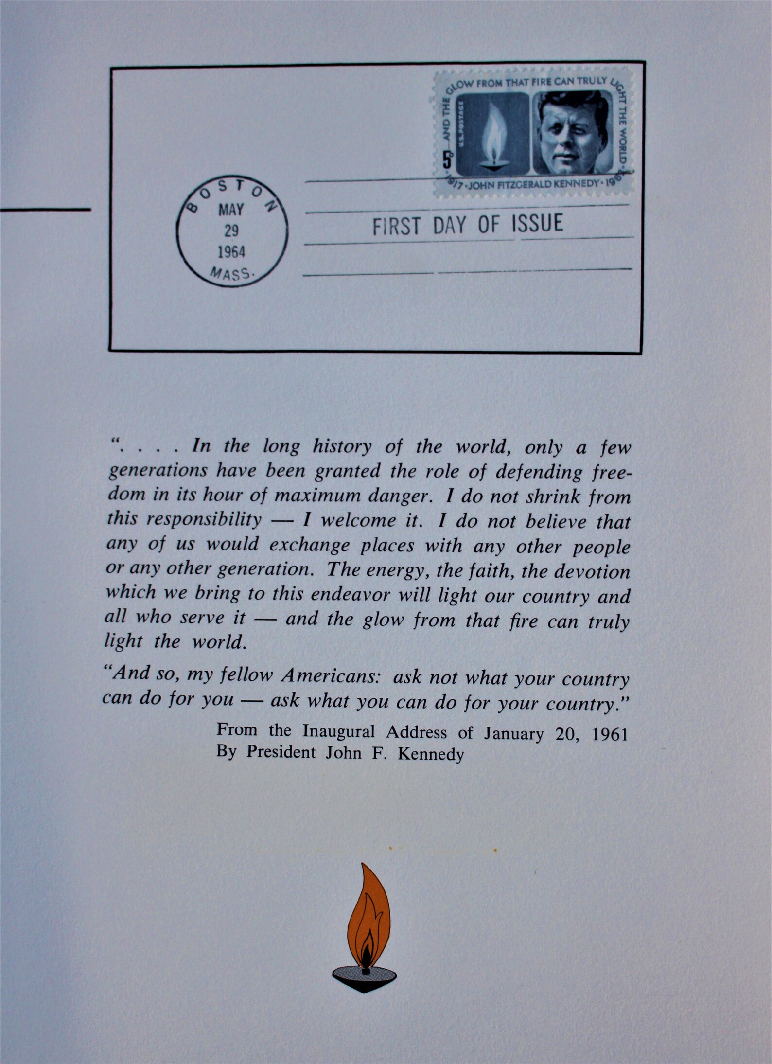 1964 JFK Memorial Stamp Ceremony and Luncheon + First Day Stamp Issue ...