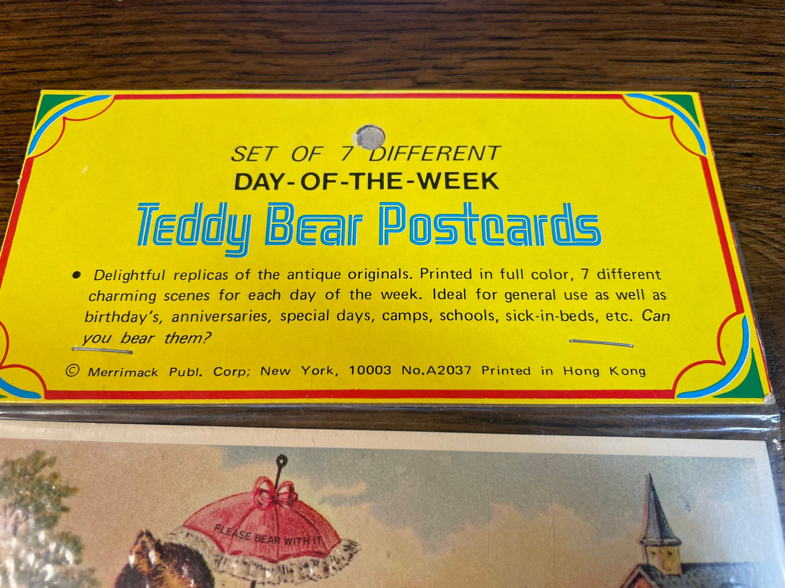 Vintage 7 Days of the Week Teddy Bear Postcards NOS + Replicas ...