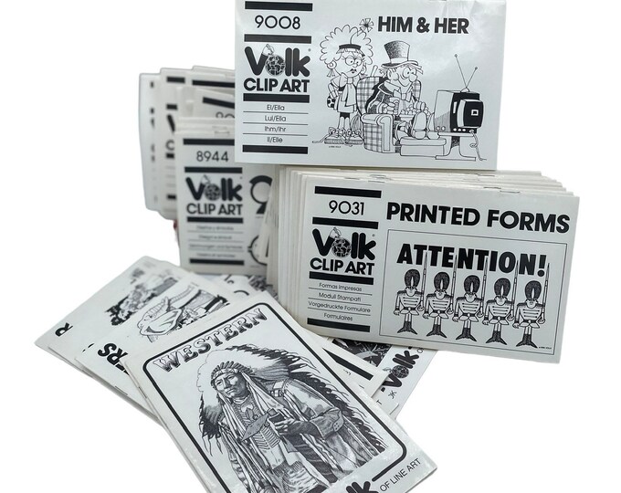 1980s to 1990s Vintage Volk Clip Art Booklets + Printmaking + Cartoons ...