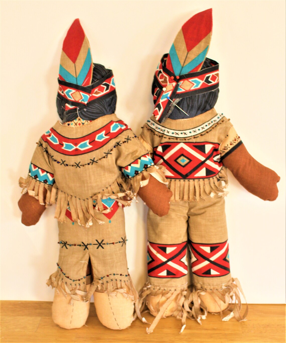 Native American Dolls Vintage Doll Set Handmade Dolls | Etsy