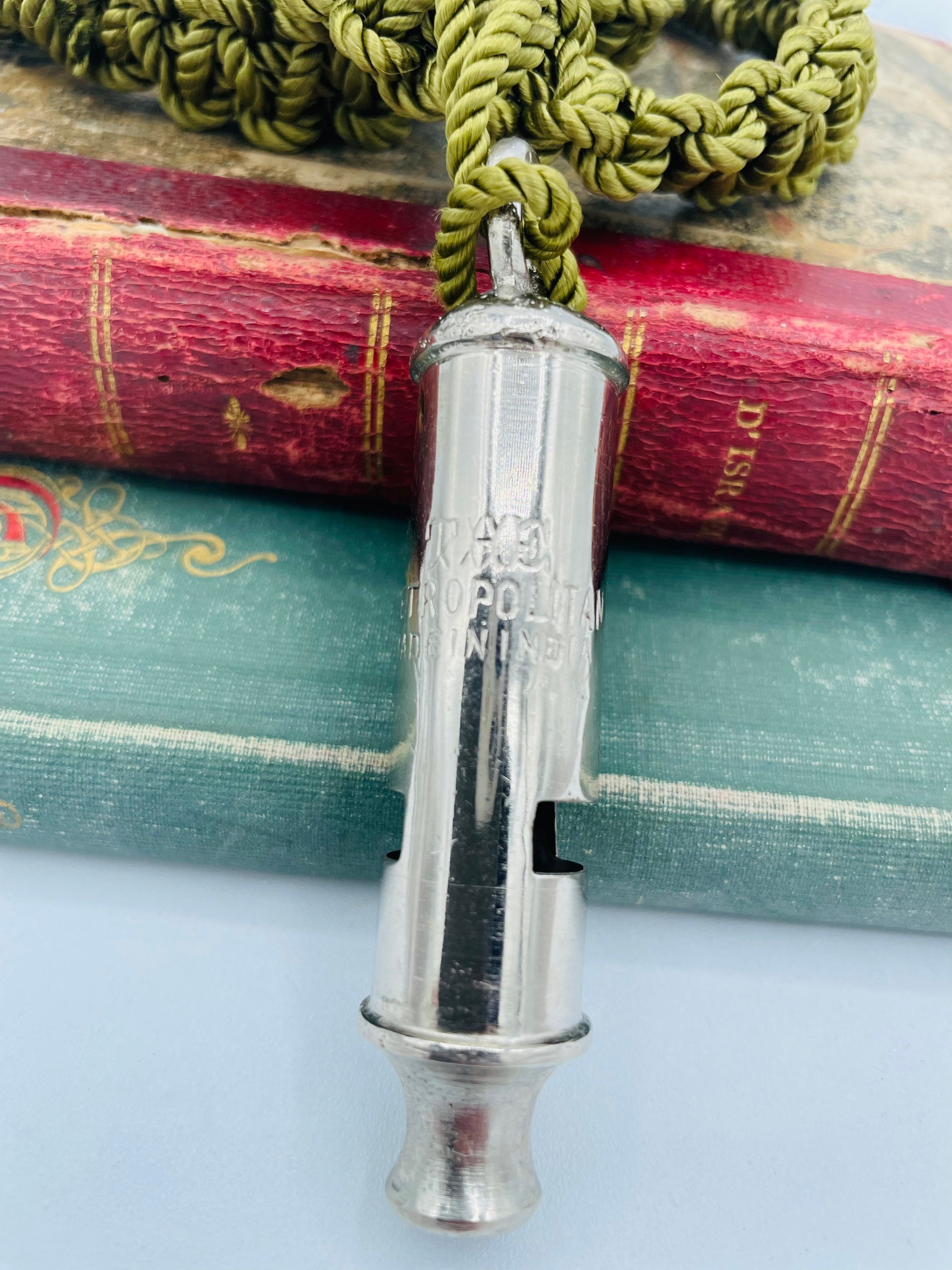 Vintage the Metropolitan Whistle Made in India With Woven Green Lanyard ...