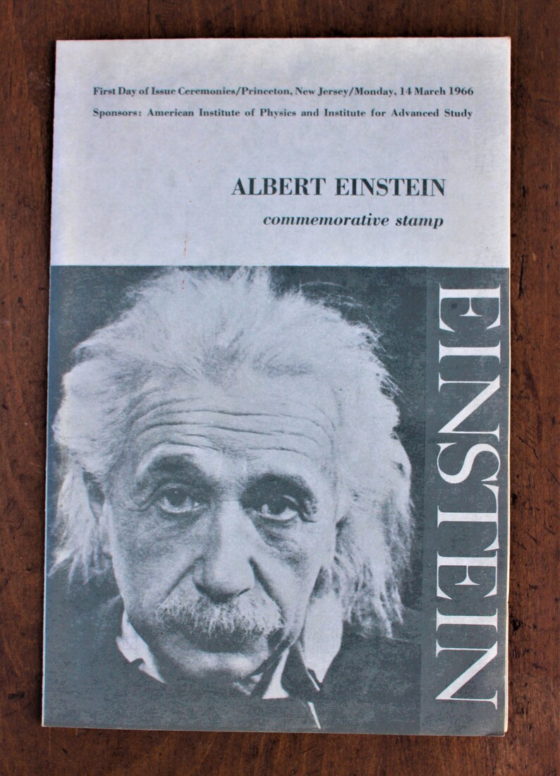 1966 Albert Einstein Commemorative Stamp Program + First Day Issue ...