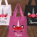 Personalized Unicorn Valentine Tote Bag | Valentine Tote Bag ...