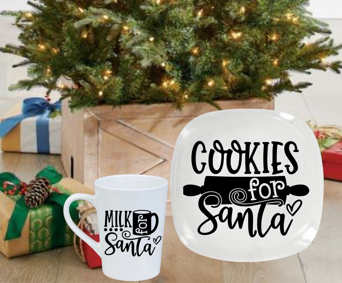 Cookies for Santa Plate Milk for Santa Mug Milk for Santa - Etsy