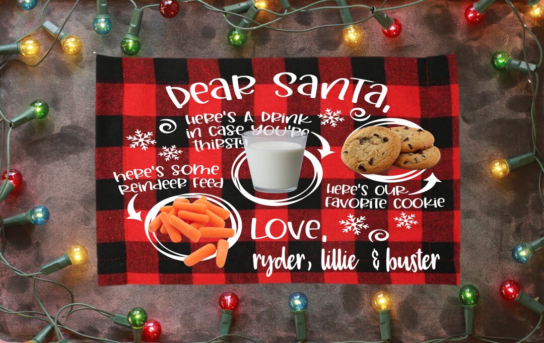 Dear Santa Placemat Milk for Santa Mug Cookies for Santa Plate Milk and ...