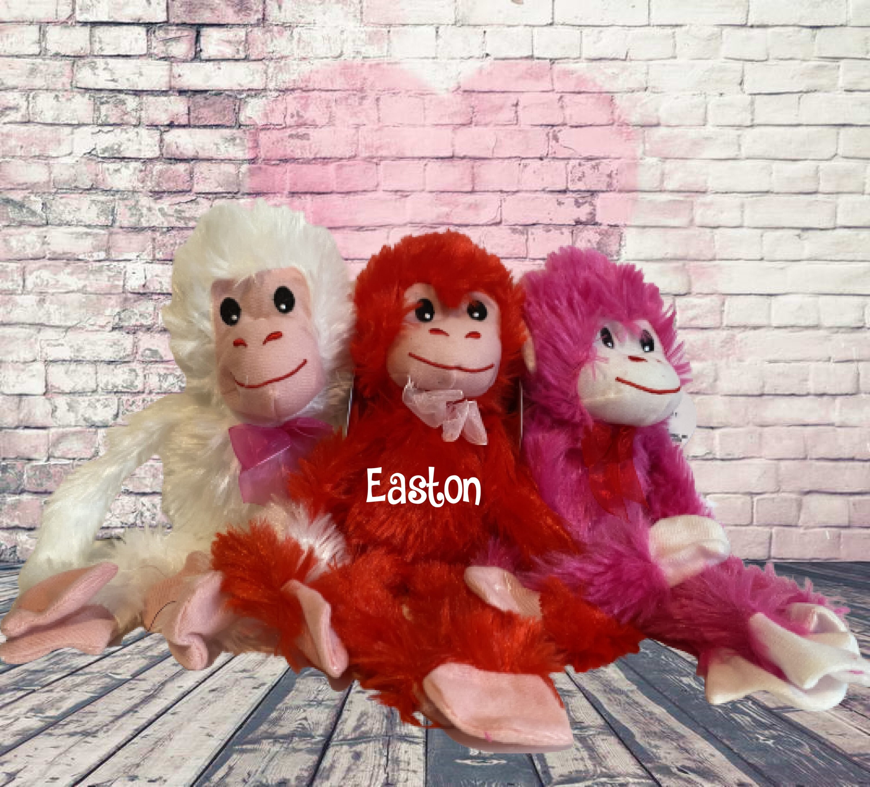 Personalized Plush Hanging Monkey Valentine Plush Monkey - Etsy