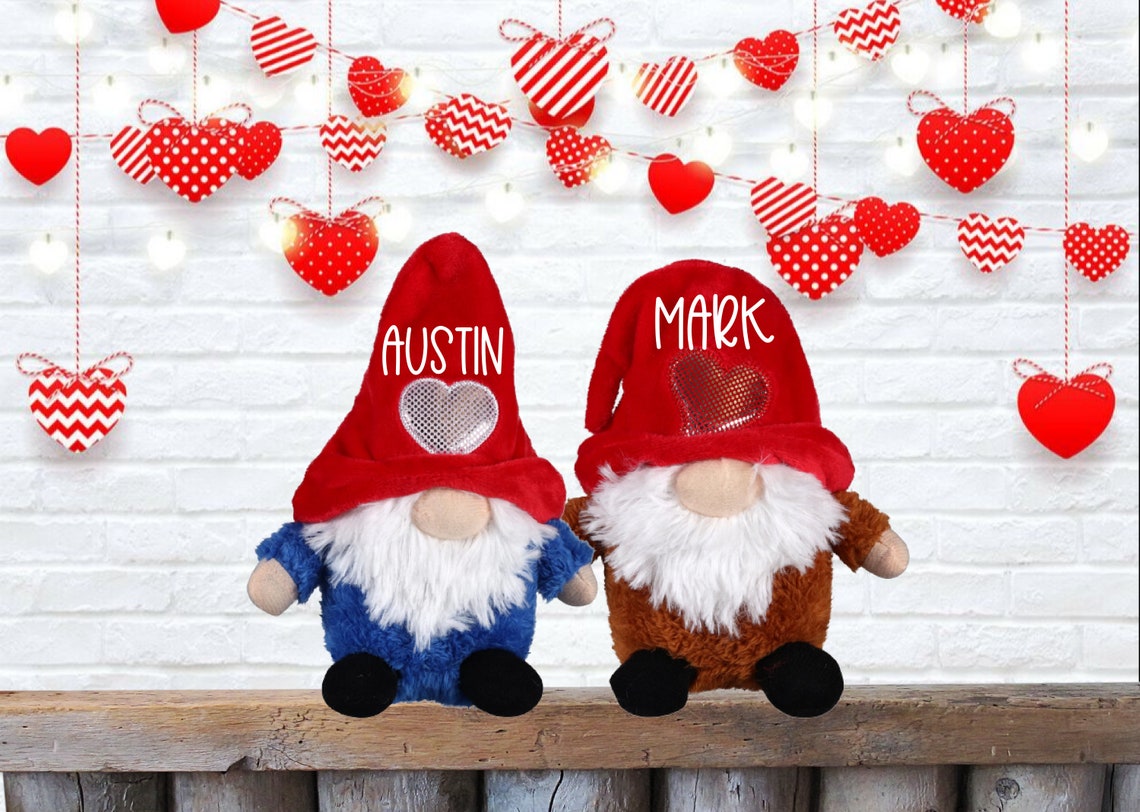 Personalized Plush Valentine Gnome Valentine Plush Gnome | Etsy