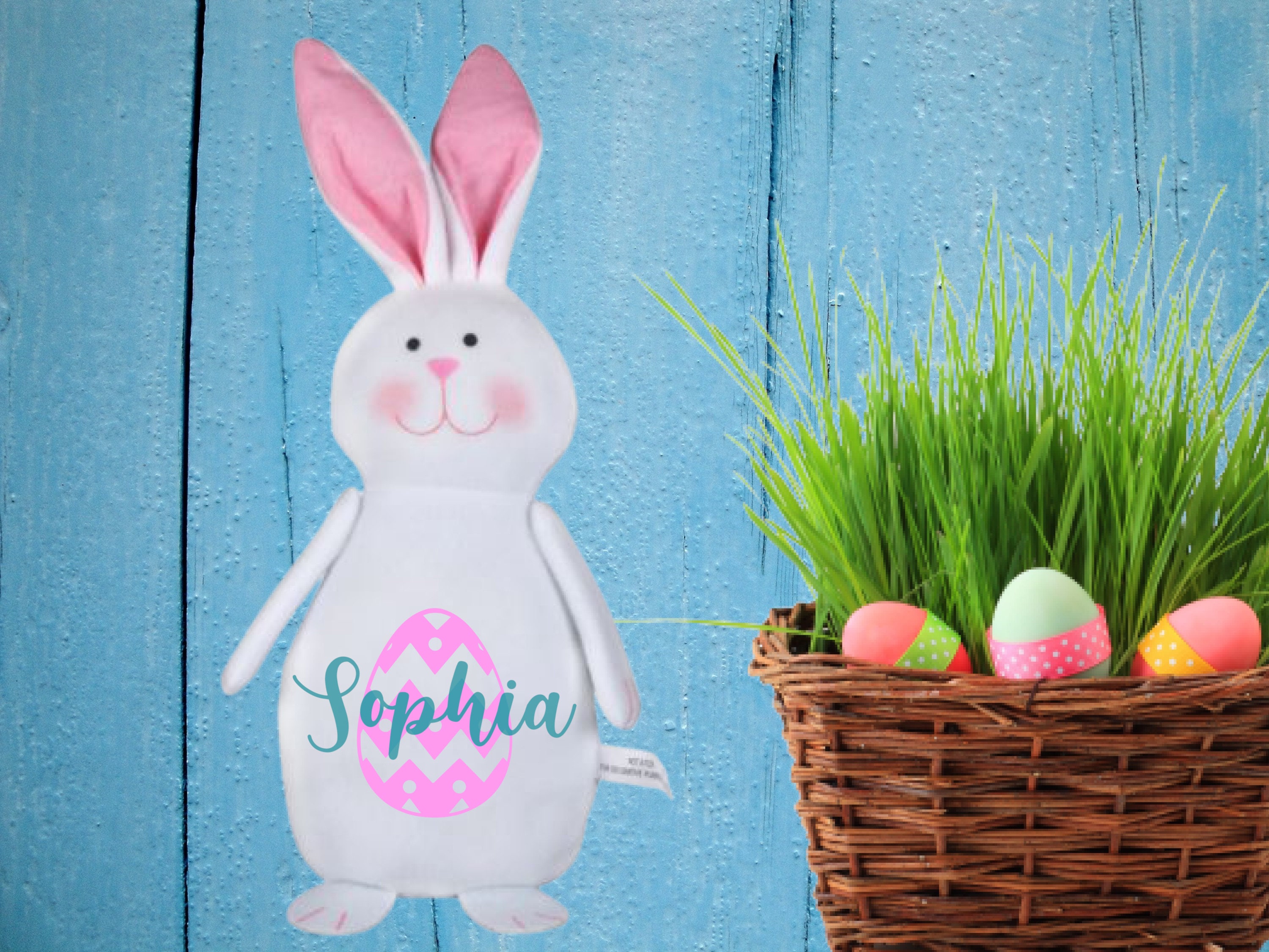 Happy Easter Personalized Bunny | Easter Basket Bunny | Kids Easter ...