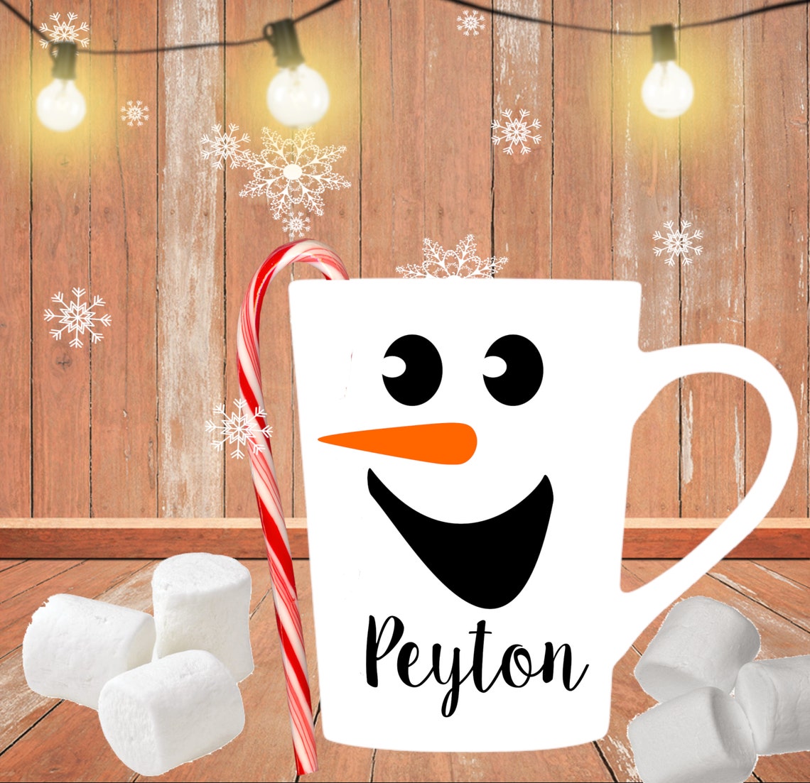 Personalized Snowman Face Farmhouse Mugs Personalized - Etsy