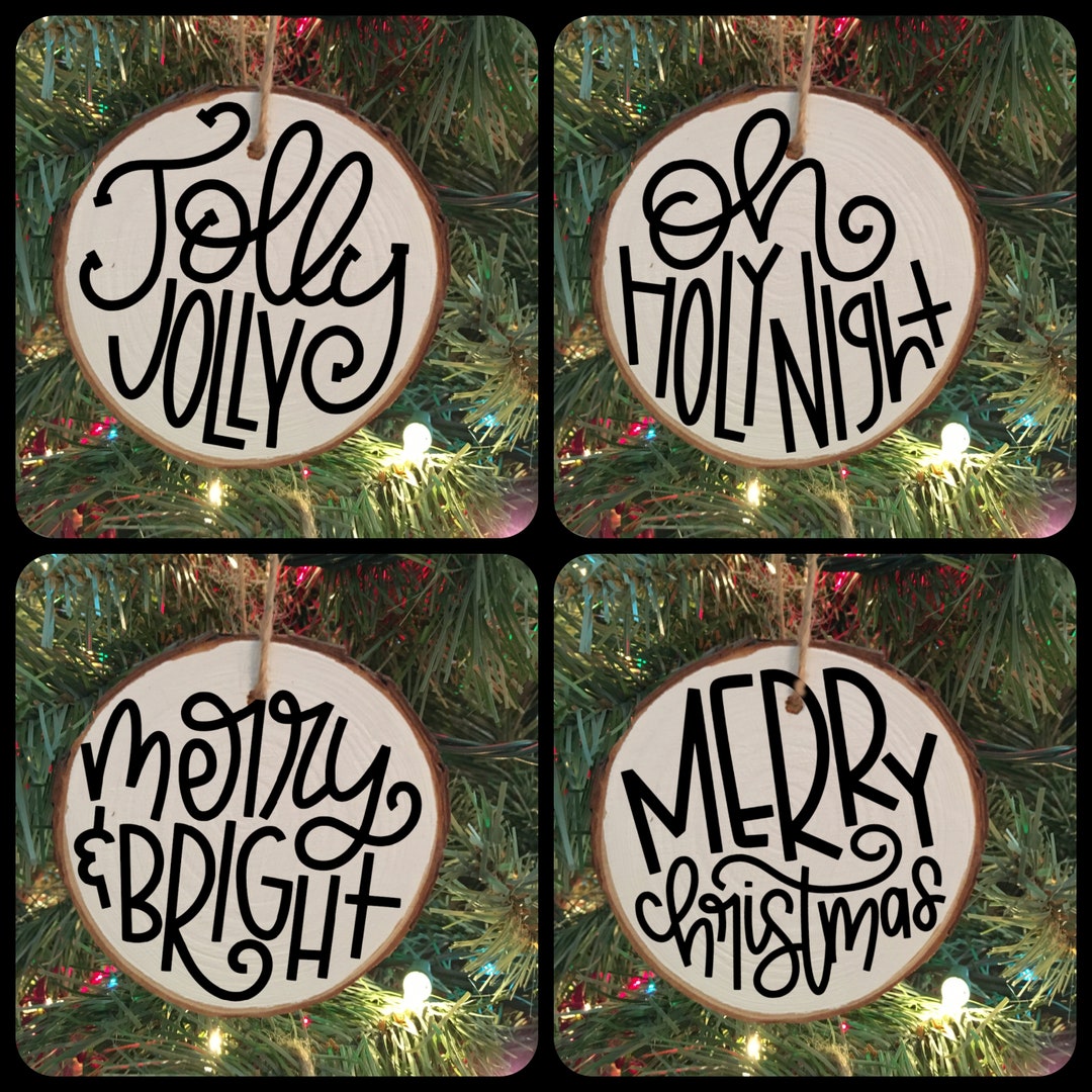 Christmas Wooden Ornament Rounds Winter Ornament Rounds Rustic ...