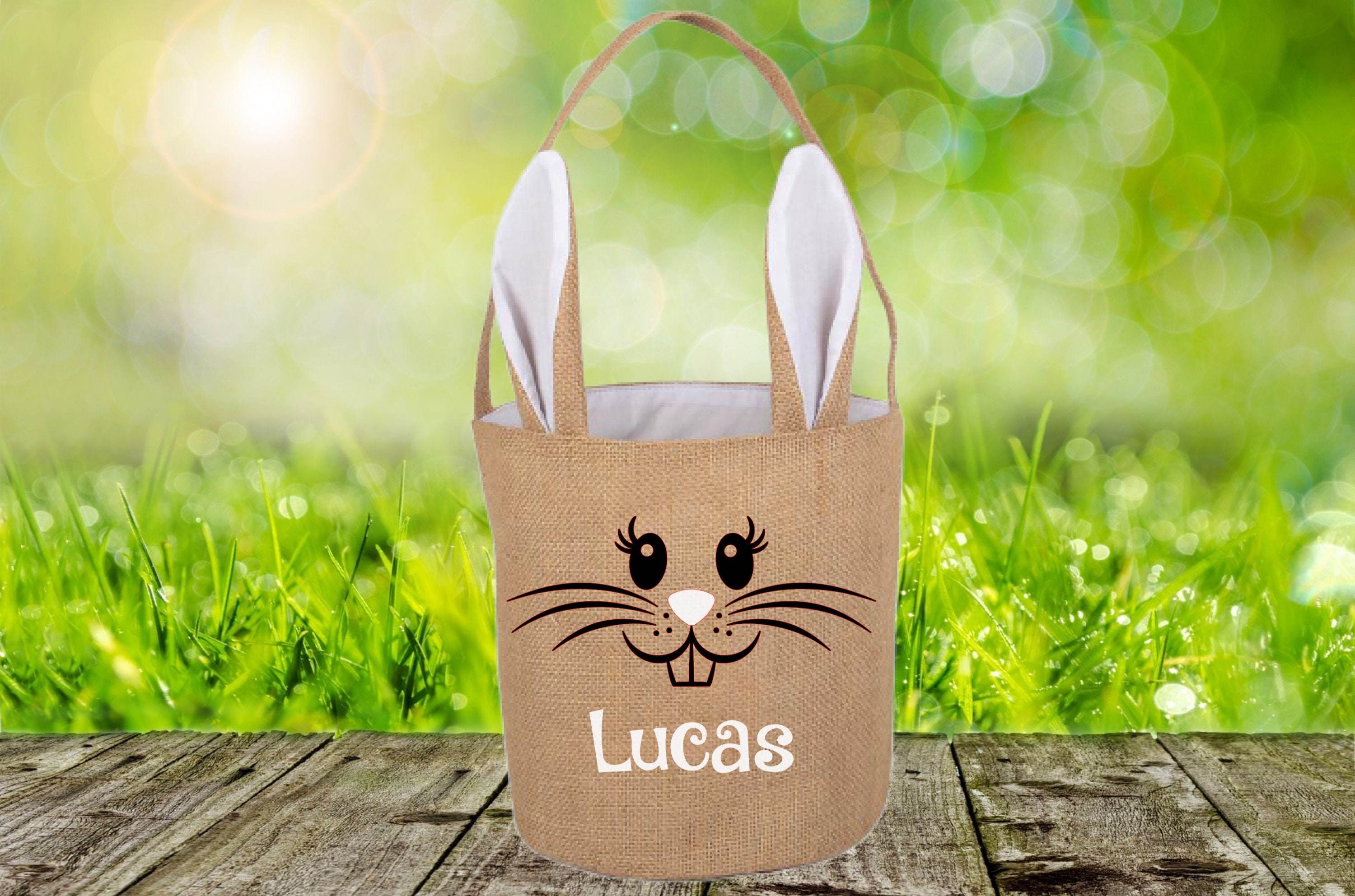 Personalized Easter Basket | Bunny Ear Easter Basket | Girl Easter ...