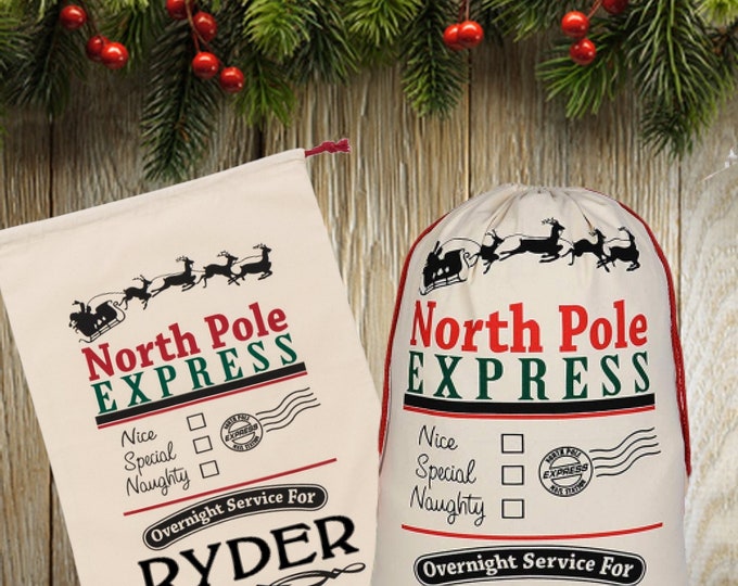 Personalized Santa Sack | North Pole Express Santa Sack | Christmas ...
