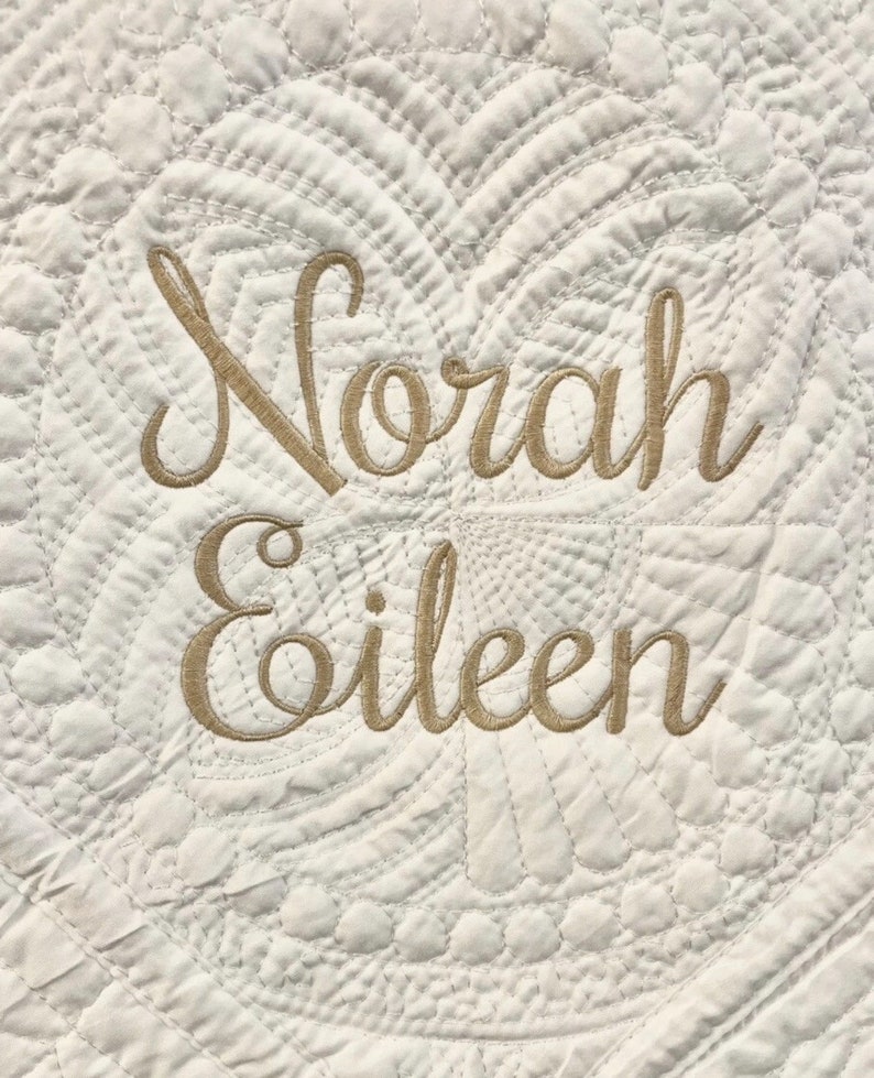 Personalized Baby Quilt: Monogrammed Heirloom Blanket, Nursery Decor ...