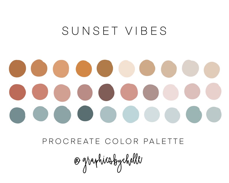 Sunset Vibes Color Palette / Procreate / Swatches / Color - Etsy