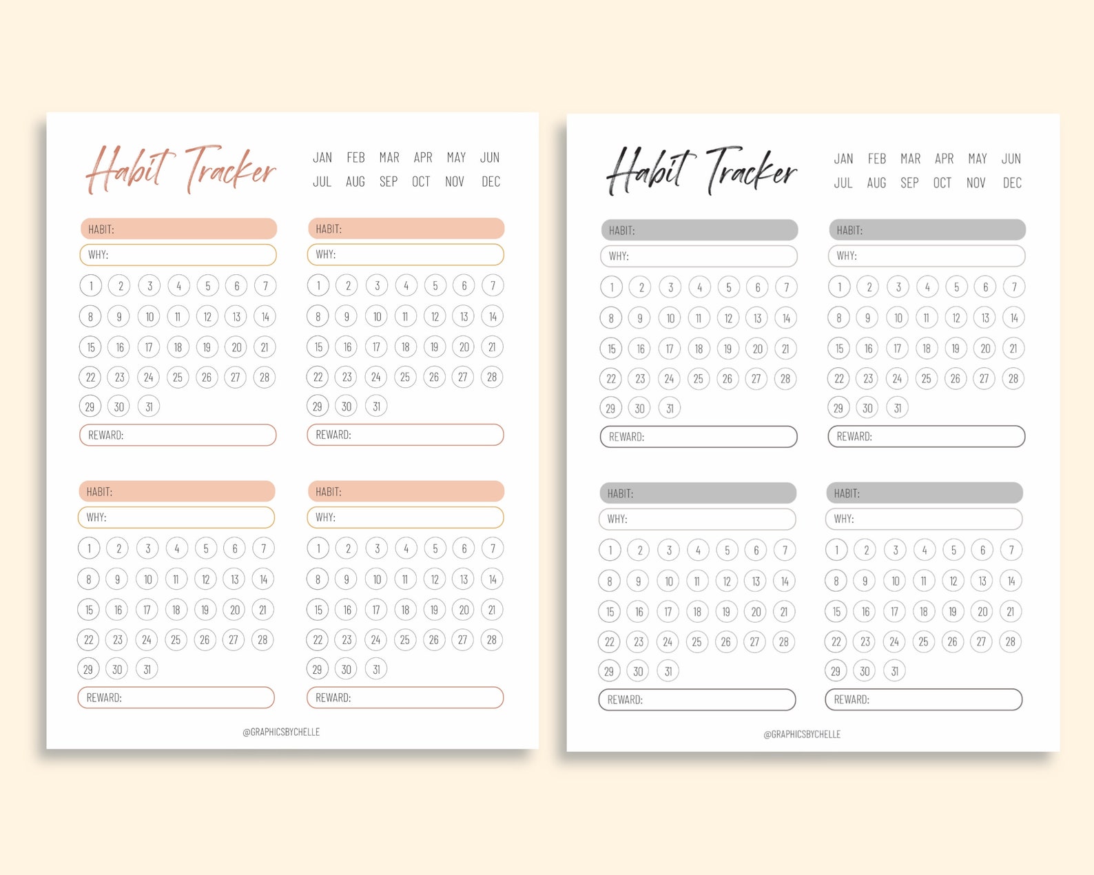 Habit Tracker Printable / Habits Tracker / Habit Chart / Daily - Etsy