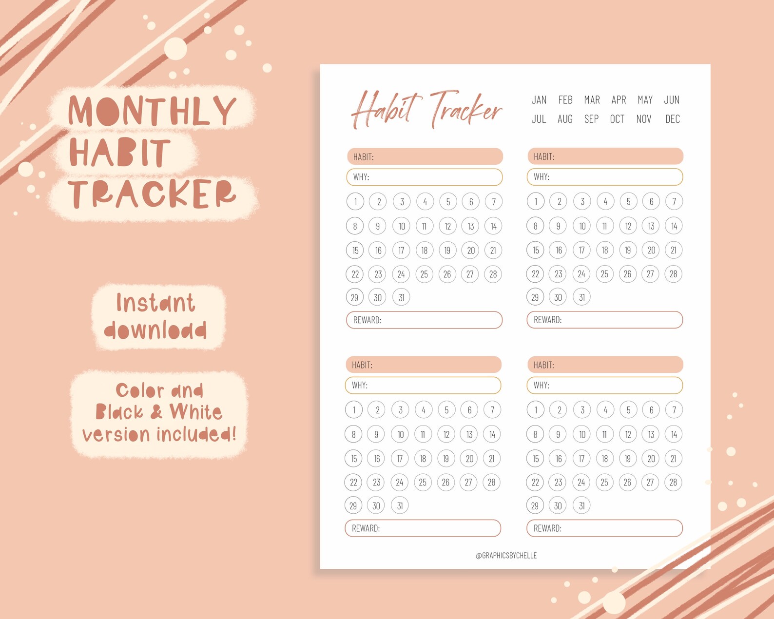 Habit Tracker Printable / Habits Tracker / Habit Chart / Daily - Etsy