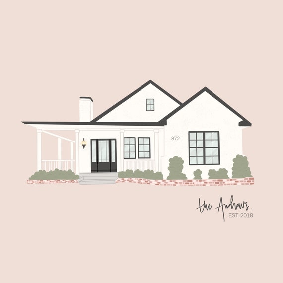 Full Color House Portrait / Custom House Portrait / House | Etsy