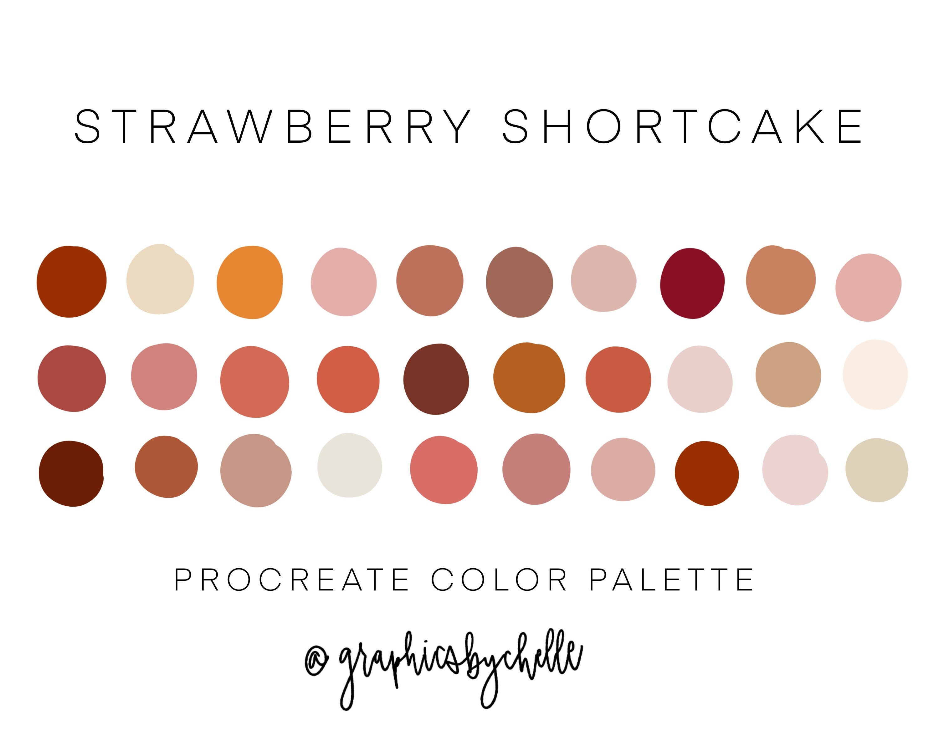 Strawberry Shortcake Color Palette / Procreate / Swatches / - Etsy Canada