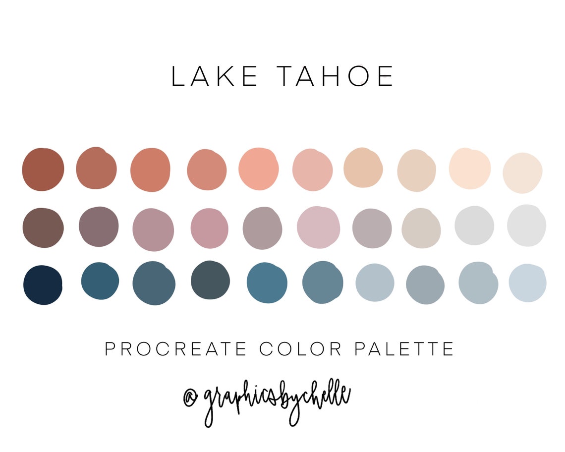 Lake Tahoe color palette / procreate / swatches / color | Etsy