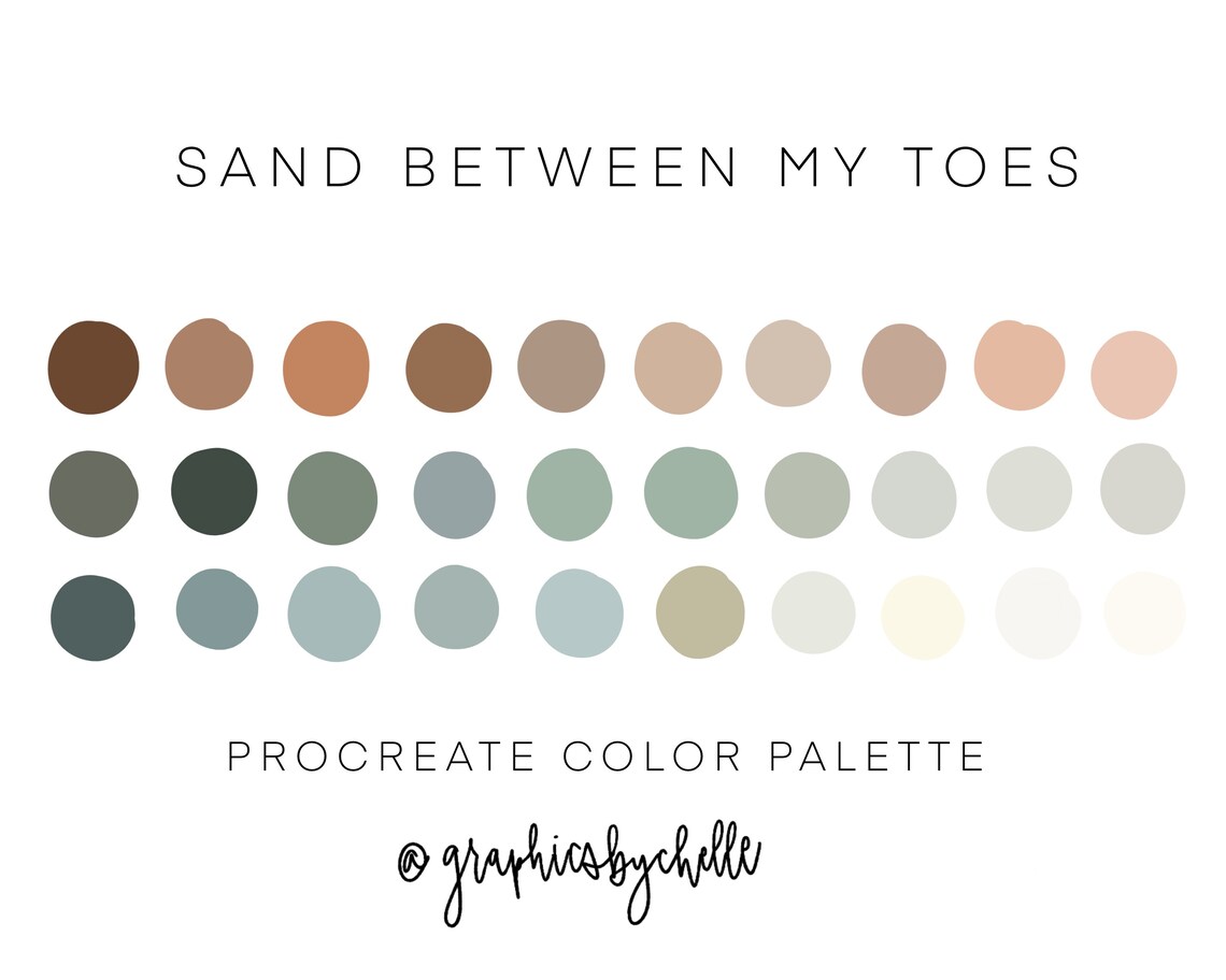 Sand between my toes color palette / procreate / swatches / | Etsy