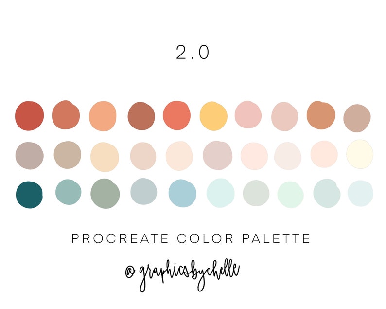 2.0 Color Palette / Procreate / Swatches / Color Palette / | Etsy