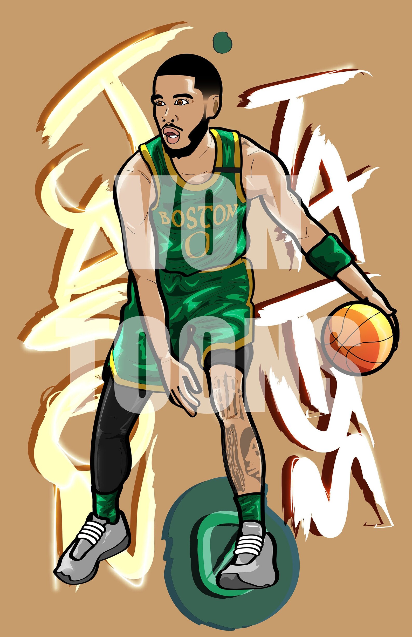 Jason Tatum Boston Celtics Illustration Digital Download | Etsy