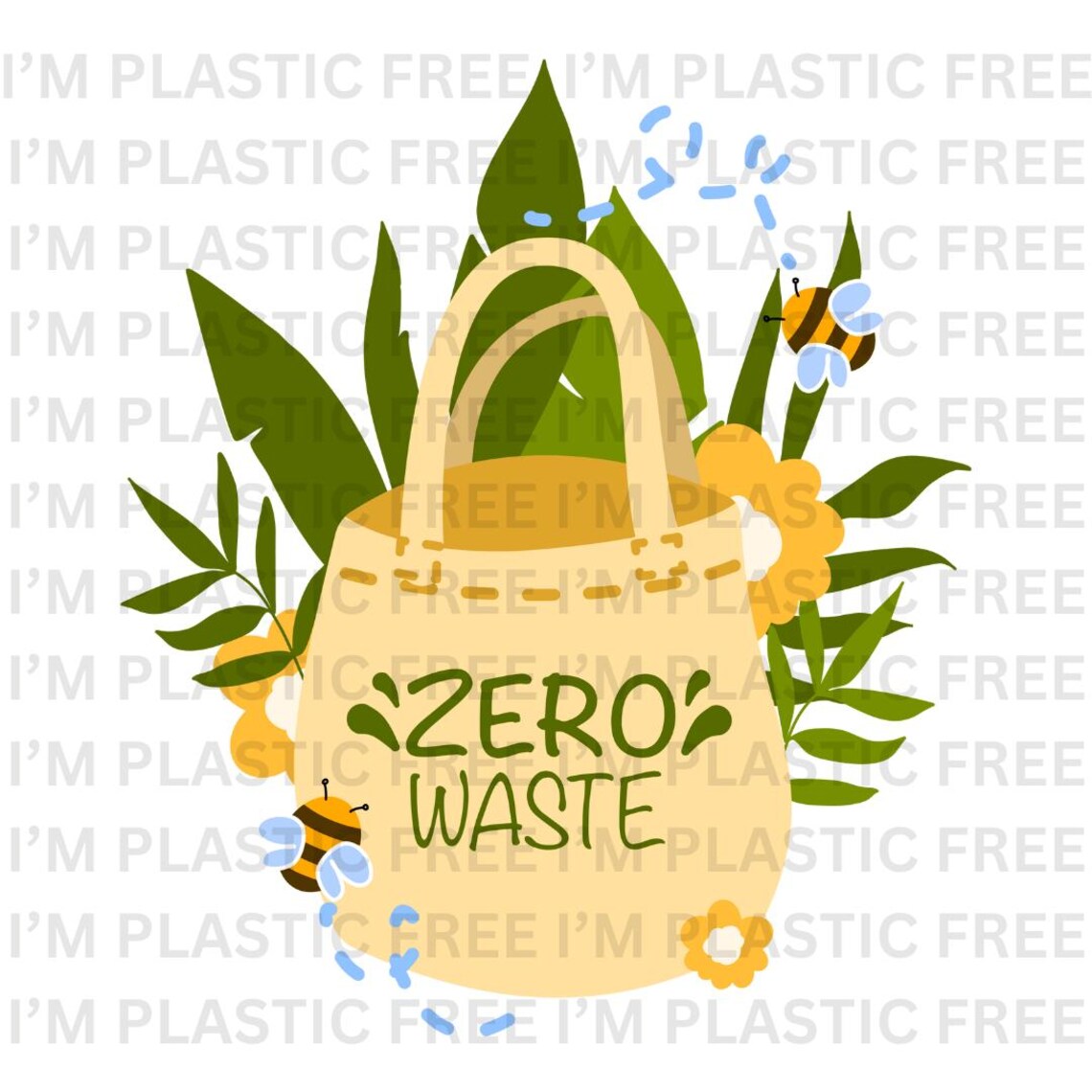 Zero Waste Graphic Slogan PNG File. Environmental Poster. Refuse ...