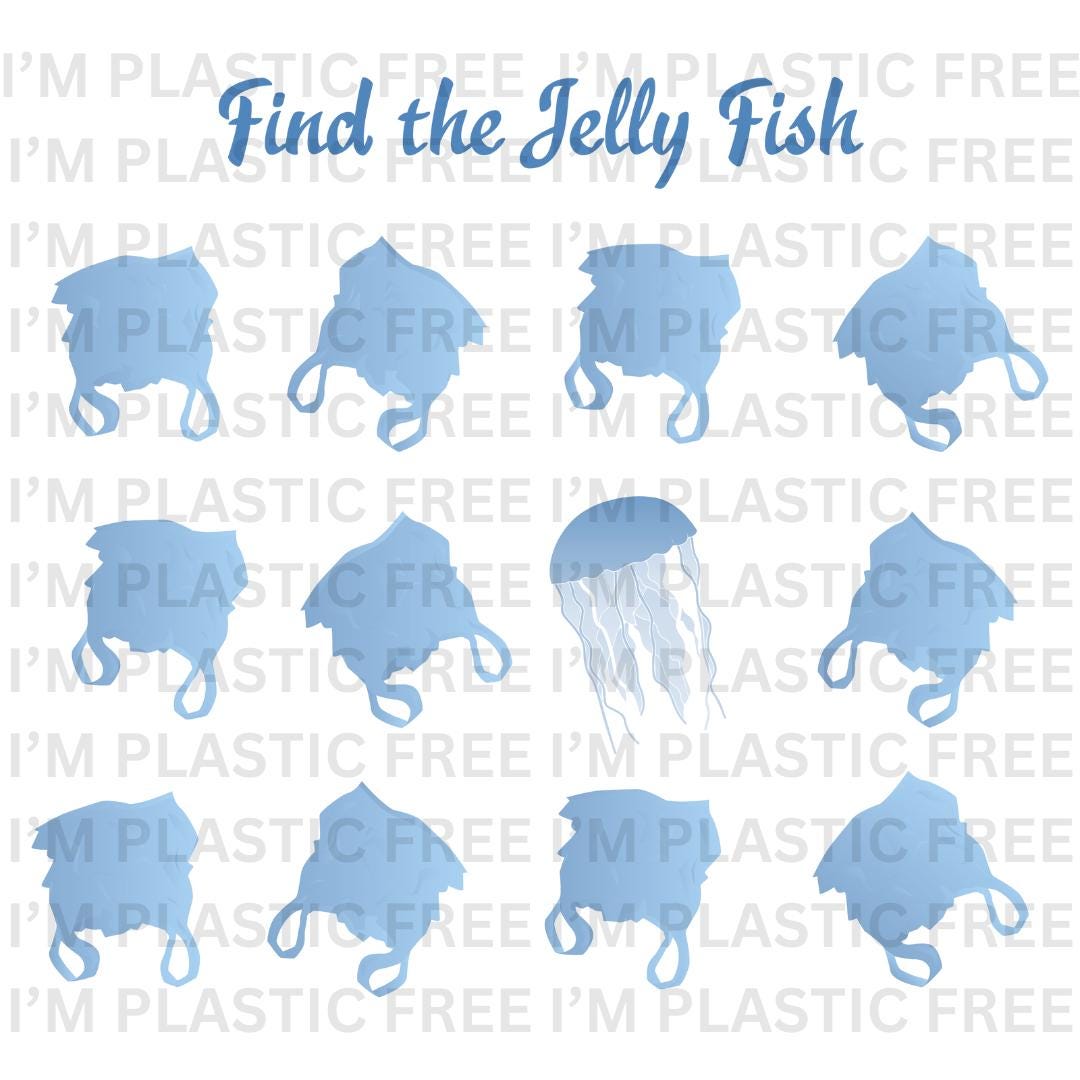 Find the Jelly Fish. Say No to Plastic Slogan. PNG File. Environmental ...
