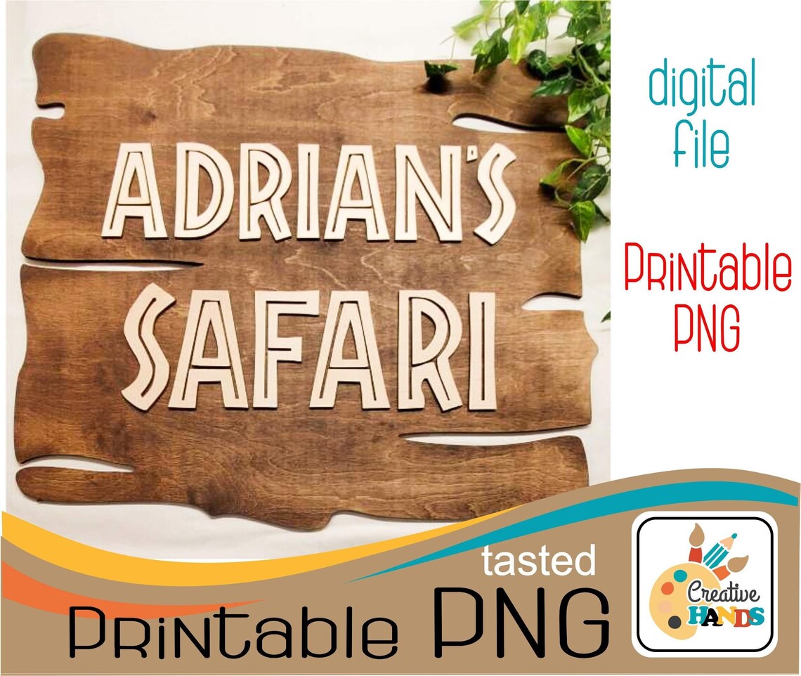 SAFARI PNG Printable Party Sign Editable Clipart Nursery - Etsy