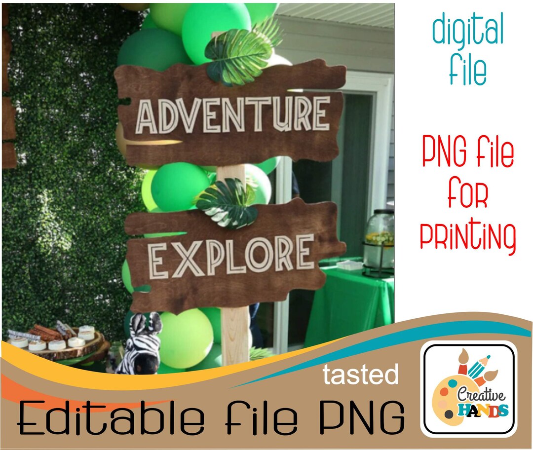 PNG SAFARI Arrows for Printing, Editable Sign, Jungle, Zoo, Direction ...