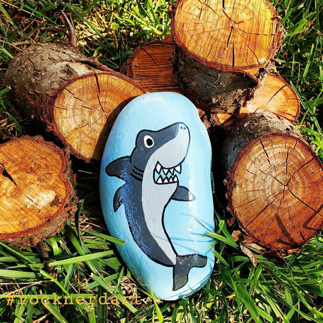 Painted Shark Rock - Etsy